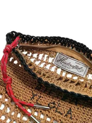 Bimba Y Lola Medium Dark Natural Raffia-effect Handbag