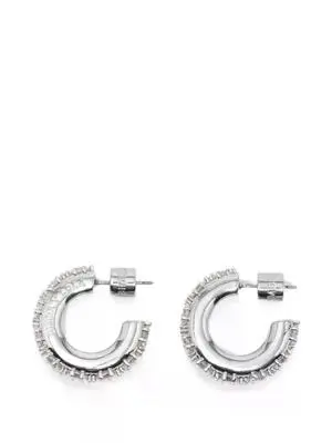 Bimba Y Lola Crystals Hoop Earrings - Silver