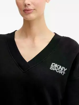 Dkny V-neck Logo-print Sweatshirt