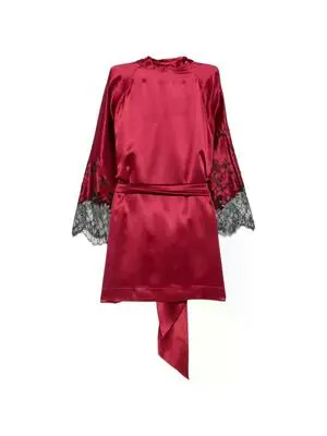 Carine Gilson Lace-trim Silk Kimono