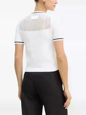Iceberg Contrast Trim Open T-shirt - White