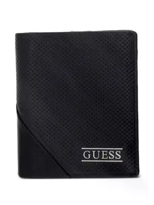 Guess Perforated Leather Wallet - Black