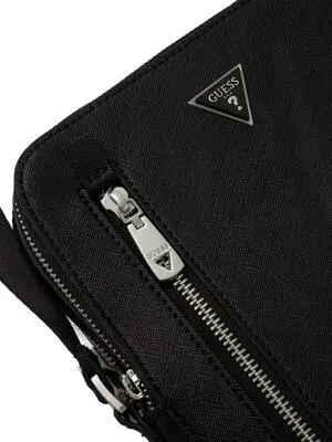 Guess Logo Plaque Saffiano-effect Crossbody Bag