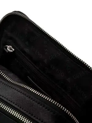 Guess Logo Plaque Saffiano-effect Crossbody Bag