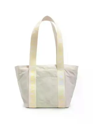 Bimba Y Lola Logo-tape Shoulder Bag - Neutrals