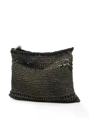 Bimba Y Lola Medium Chocolate Raffia-effect Handbag
