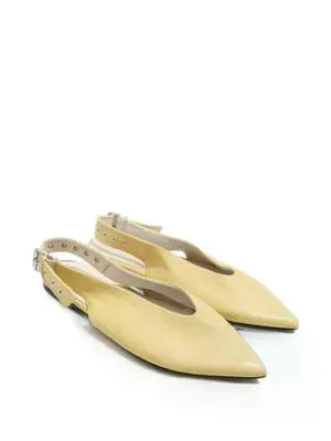 Bimba Y Lola Leather Slingback Ballerina Flats - Yellow
