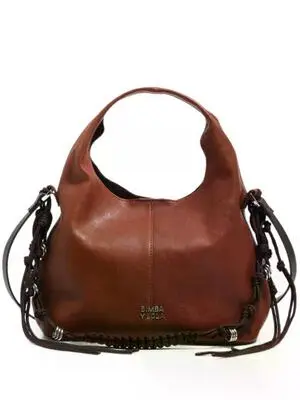 Bimba Y Lola Small Dark-tan-leather Paper Bag