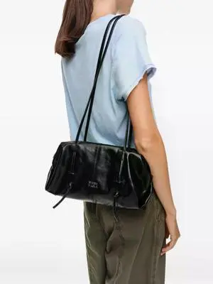 Bimba Y Lola Leather Shoulder Bag - Black