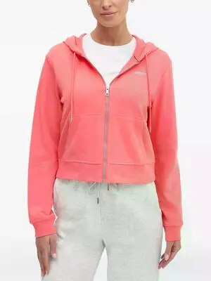 Dkny Drawstring Zip-up Hoodie - Pink