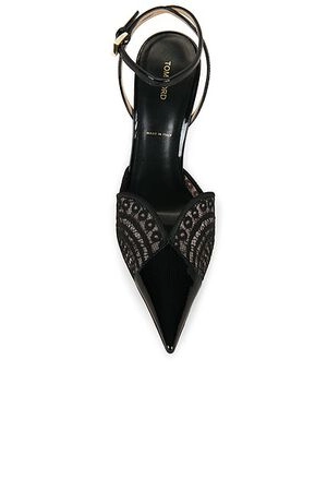 TOM FORD Patent Leather Lace Ankle Strap Pump