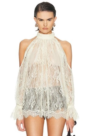 Hemant & Nandita Cold Shoulder Top - Ivory