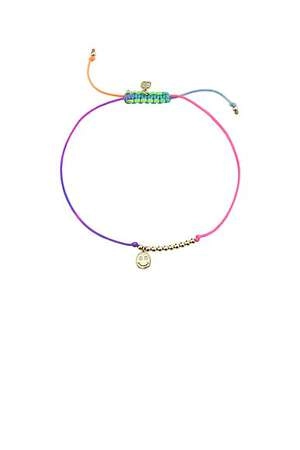 SYDNEY EVAN Double Stone Happy Face Cord Bracelet - Multi