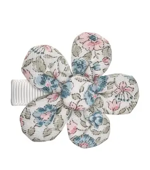 Trotters Cotton Floral Bow Hair Clip - Blue