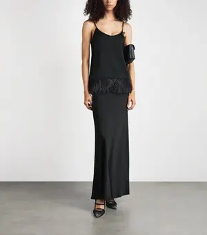 Fabiana Filippi Satin Maxi Skirt - Grey