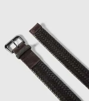 Brunello Cucinelli Leather Woven Belt