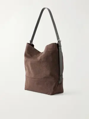 LEMAIRE Belted Leather-trimmed Canvas Tote
