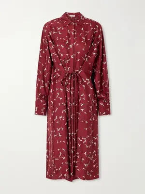 Altuzarra Floyd Belted Printed Silk-twill Midi Dress