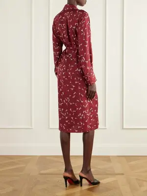 Altuzarra Floyd Belted Printed Silk-twill Midi Dress