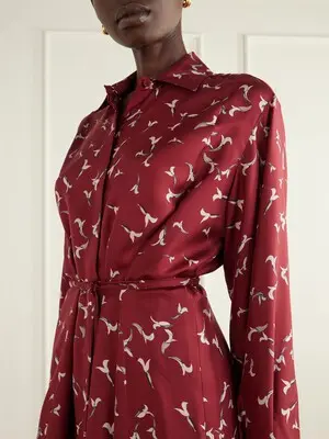 Altuzarra Floyd Belted Printed Silk-twill Midi Dress