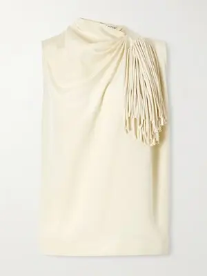 Altuzarra Alden Fringe-trimmed Silk Top