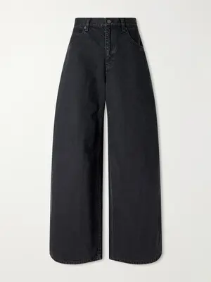 NILI LOTAN Terese Mid-rise Wide-leg Jeans - Black