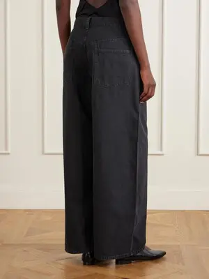 NILI LOTAN Terese Mid-rise Wide-leg Jeans - Black