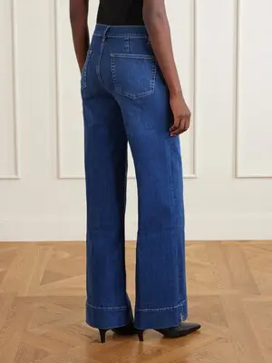 FRAME Le Slice Slim Palazzo Long High-rise Wide-leg Jeans