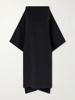JIL SANDER Open-back Silk And Wool-blend Midi Dress