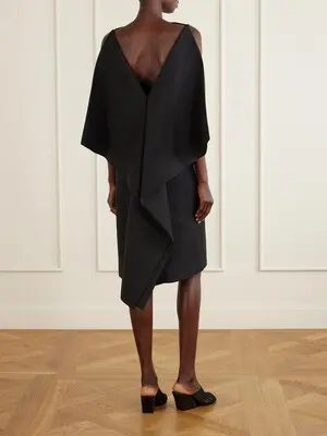 JIL SANDER Open-back Silk And Wool-blend Midi Dress