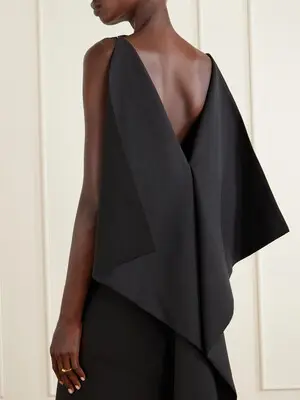 JIL SANDER Open-back Silk And Wool-blend Midi Dress