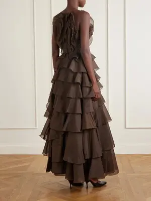 Aje Cleo Ruffled Organza Gown