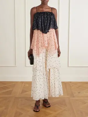 Aje Songstress Polka-dot Organza Maxi Dress