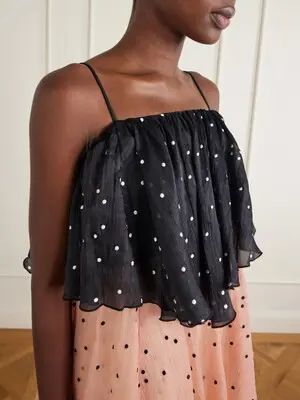 Aje Songstress Polka-dot Organza Maxi Dress