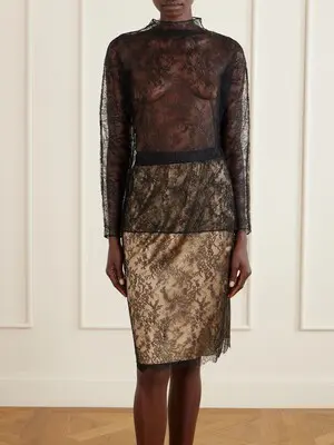 Carine Gilson Straight Lace Midi Skirt