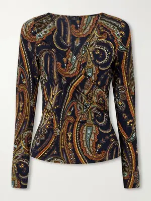 Etro Paisley-printed Jersey Blouse