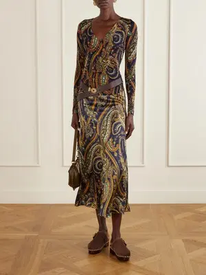 Etro Paisley-printed Jersey Blouse