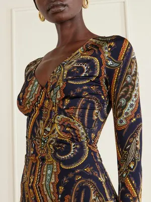 Etro Paisley-printed Jersey Blouse