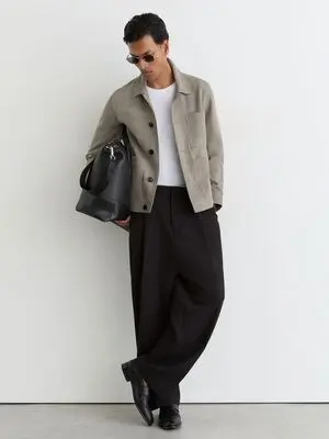 REISS Suede Trucker Jacket