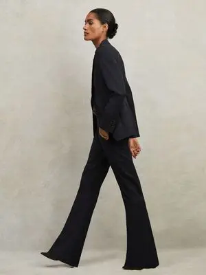 REISS Petite Wool-blend Tailored Flared Suit Trousers