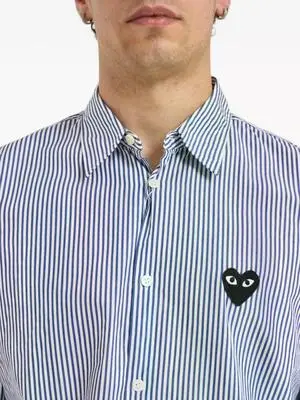 Play Comme Des Garcon Striped Heart-patch Shirt