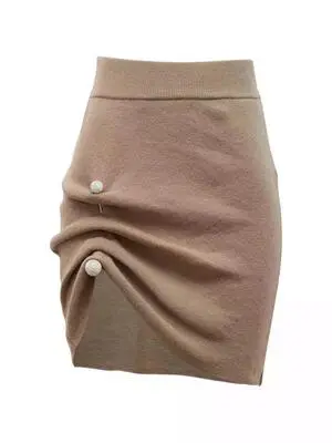 Giuseppe Di Morabito Crystal-embellished Gathered Mini Skirt - Neutrals