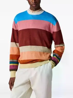 Paul Smith Multicolour Stripe Crew Neck Sweater - Brown