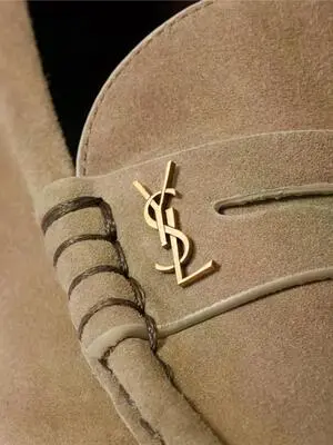 Saint Laurent Le Loafer Supple In Suede - Neutrals