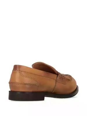 Miu Miu Leather Loafers With Fringe Detail