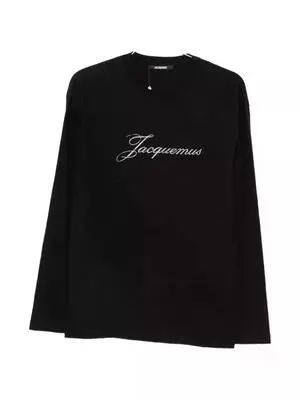 Jacquemus Logo-print Long-sleeve T-shirt - Black