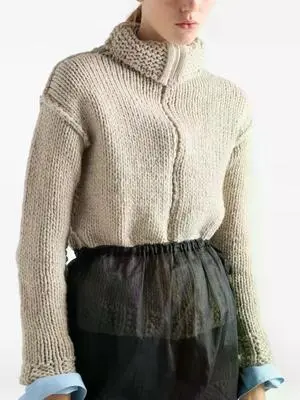 Prada Wool Zipper Cardigan