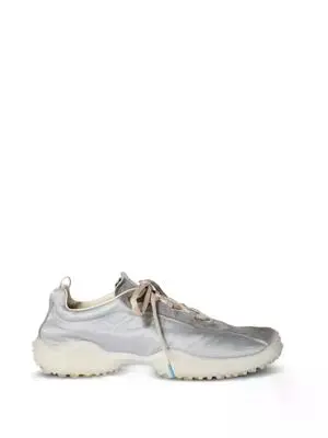 Miu Miu Bubble Technical Fabric And Suede Sneakers - Silver