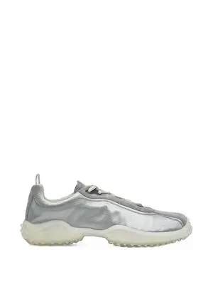 Miu Miu Bubble Technical Fabric And Suede Sneakers - Silver