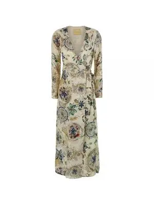 Momoni Graphic-print Wrap Maxi Dress